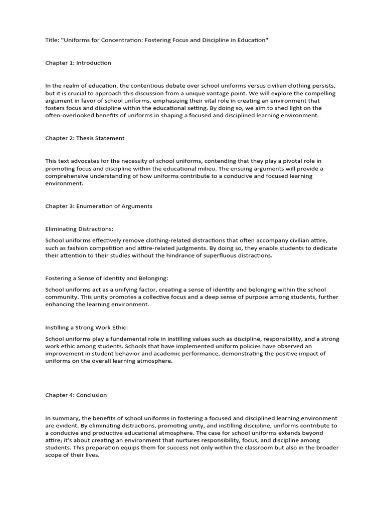 Civilian Attire vs. School Uniforms | PDF | Social Science