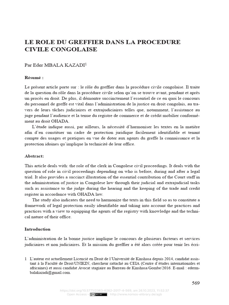 Rôle du greffier en procédure civile | PDF | Greffier | Juge