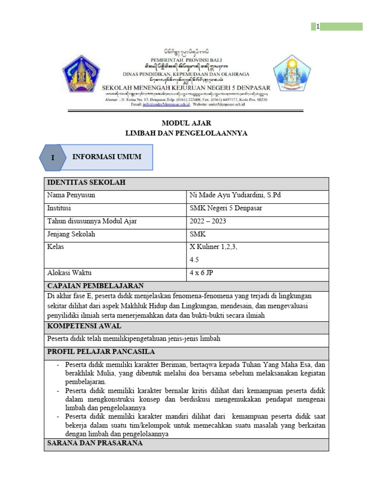 IPAS Modul Ajar 3 Limbah Dan Pengelolaanya | PDF
