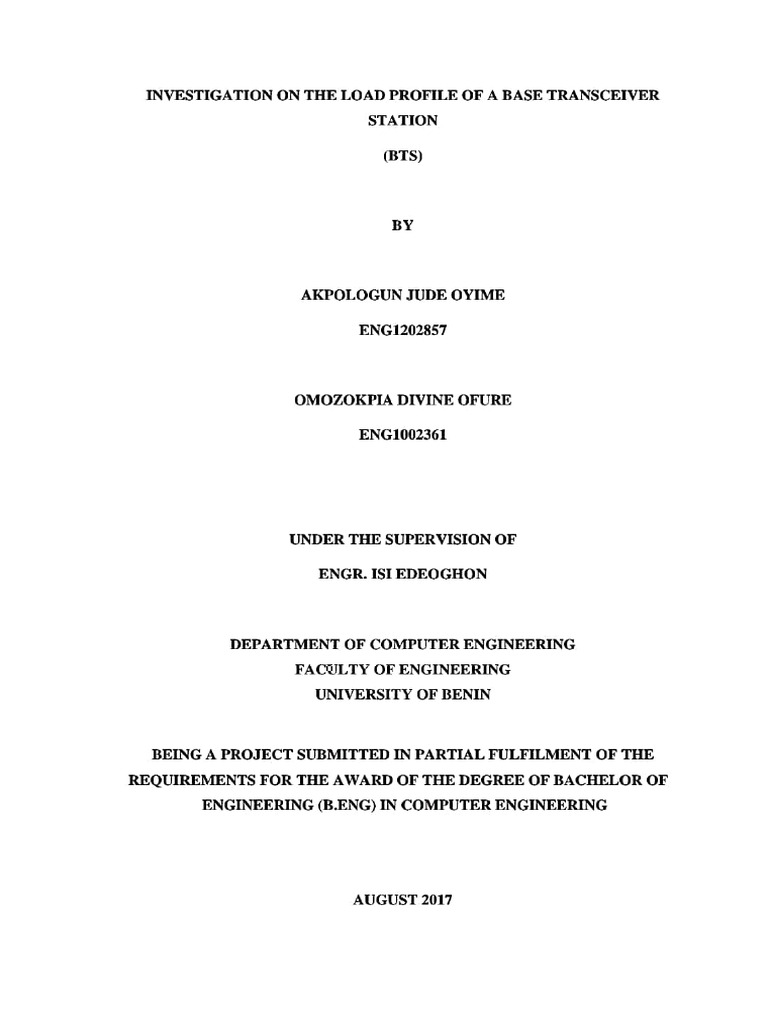 Investigation On The Load Profile of A B | PDF