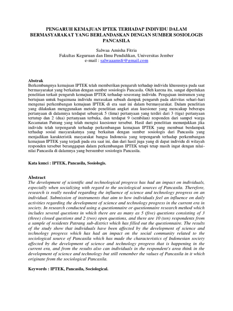 Artikel Pancasila Salwaa Amisha F | PDF