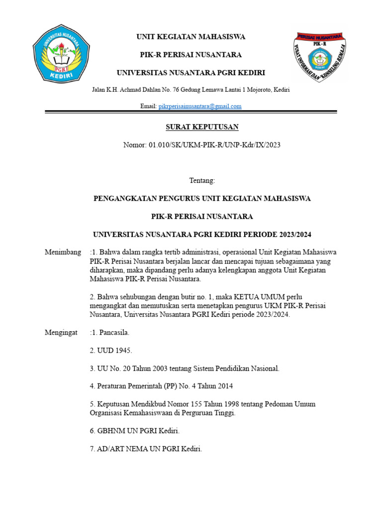 010 Surat Keputusan | PDF