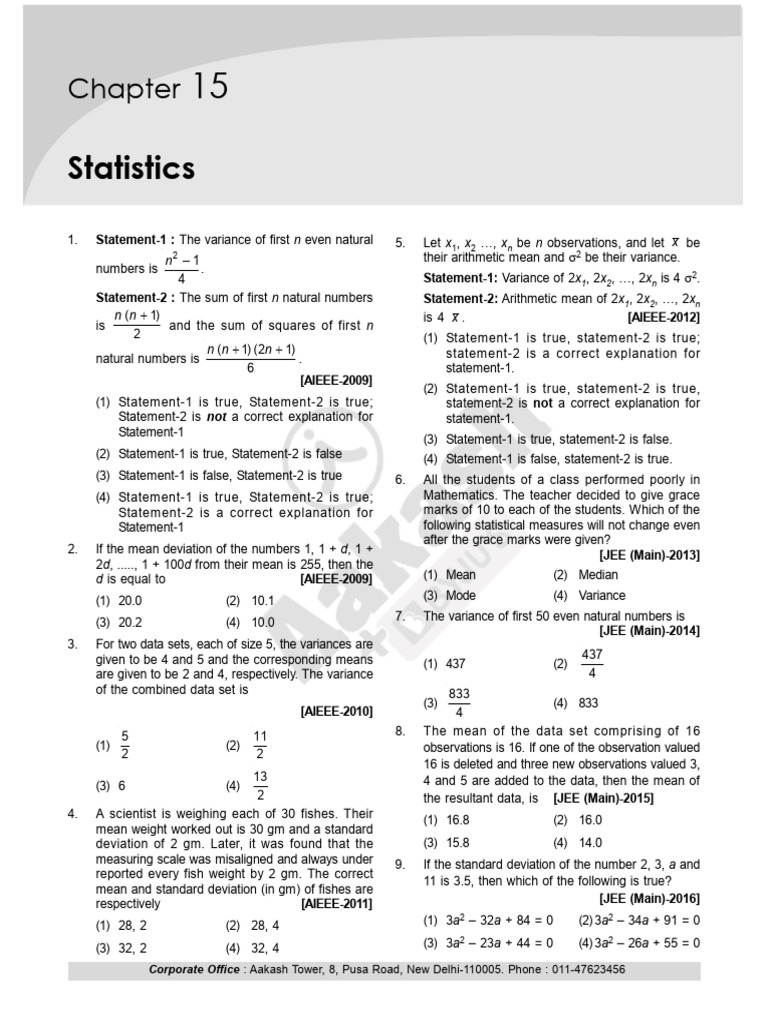 Variance of Even Natural Numbers | PDF | Variance | Standard Deviation