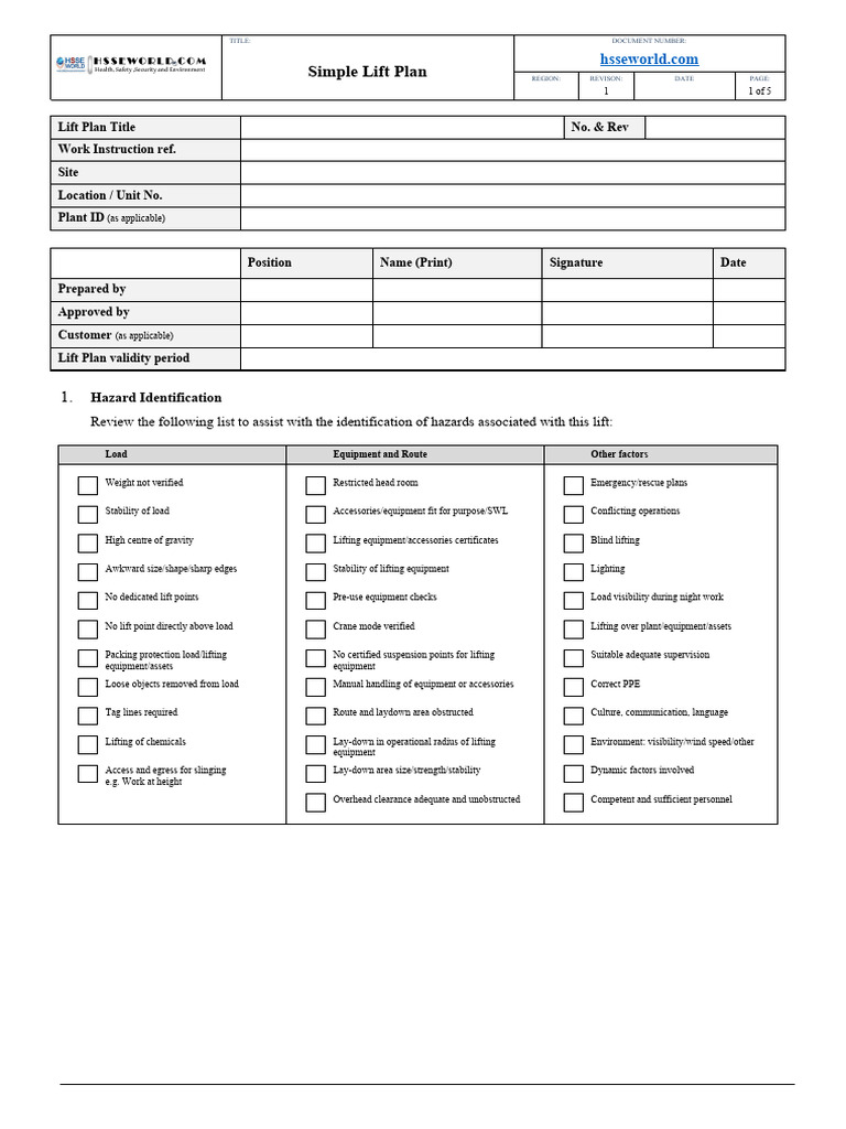 Simple Lift Plan | PDF