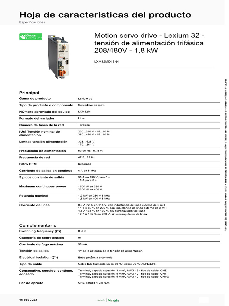 Lexium 32 y Motores - LXM32MD18N4 | PDF | Tecnología