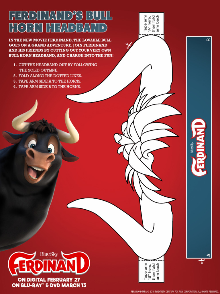 Bull Headband Printable | PDF