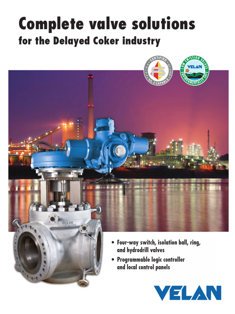 Velan Delayed Coker Valves | PDF | Valve | Actuator