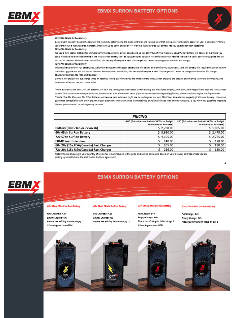 SurRon Battery Brochure 06.10.2022 Worldwide | PDF | Battery Charger ...