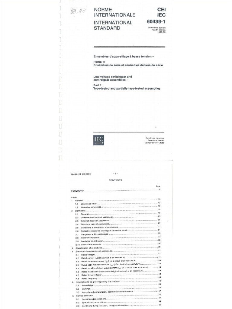 Standard Iec 60439 1 English | PDF