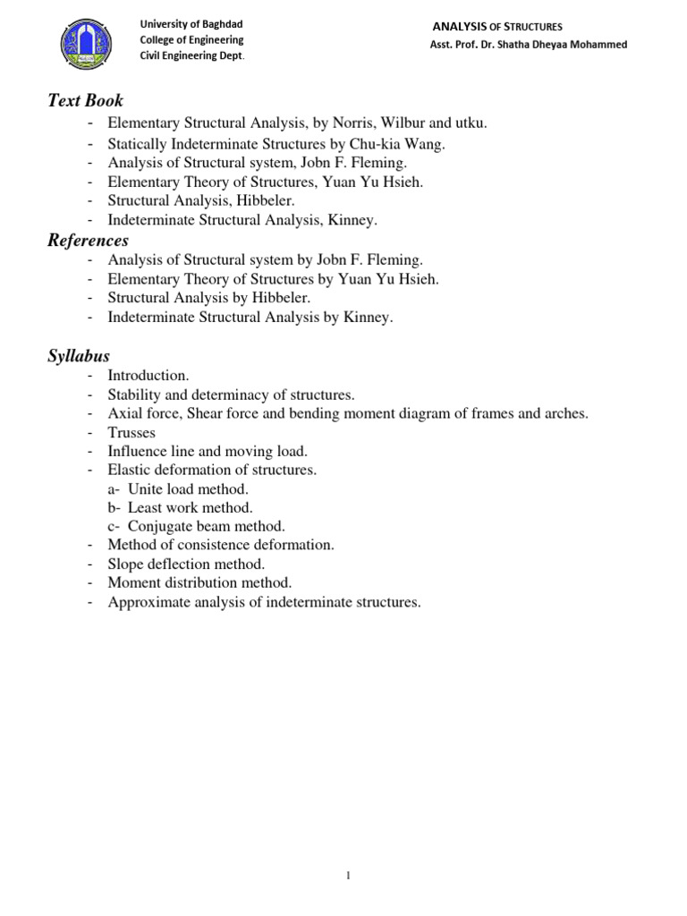 Structural Analysis Techniques Overview | PDF | Structural Analysis | Force