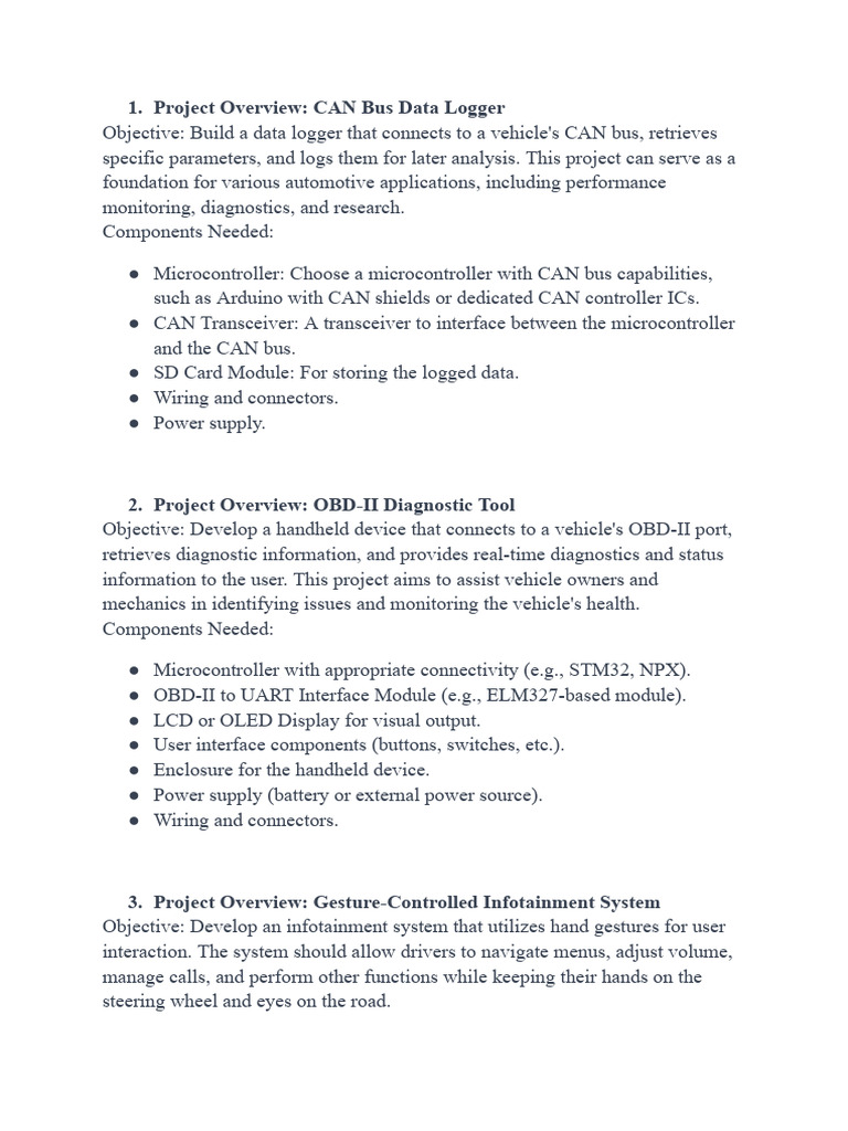 Project Embedded in Automotive | PDF