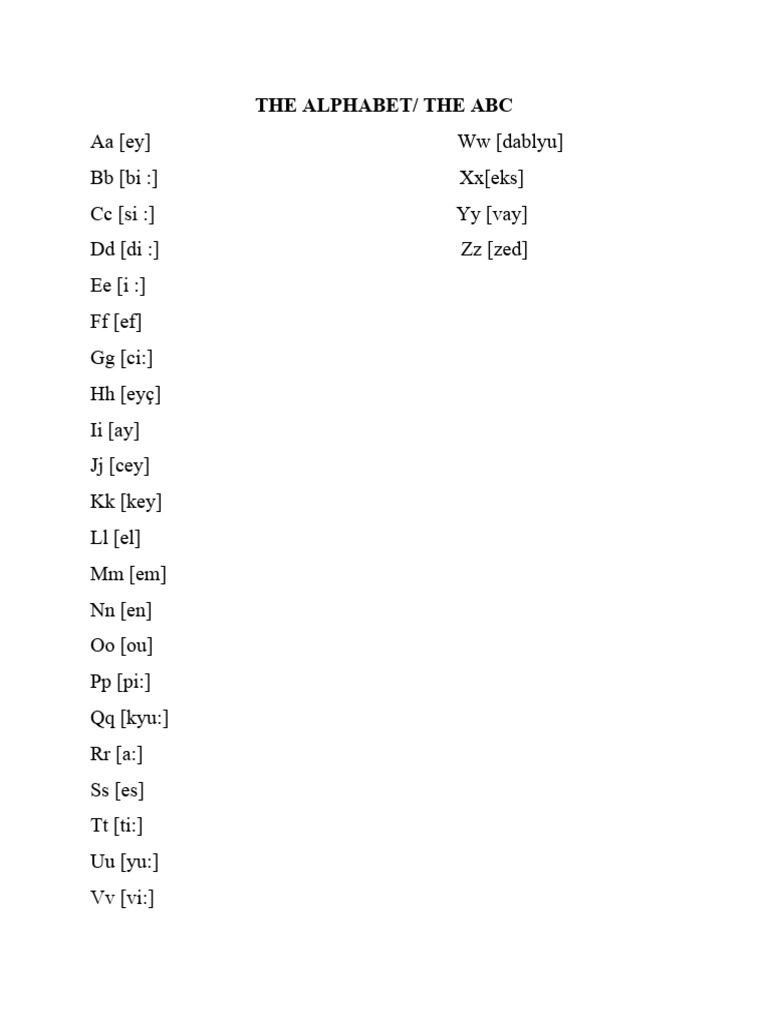 English Alphabet | PDF