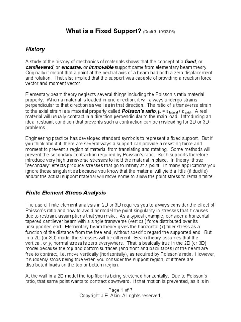 What Is Fixed Support | PDF