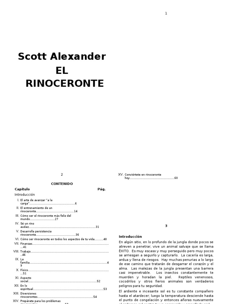 El Rinoceronte-Scott Alexander | PDF | Rinoceronte | Vida