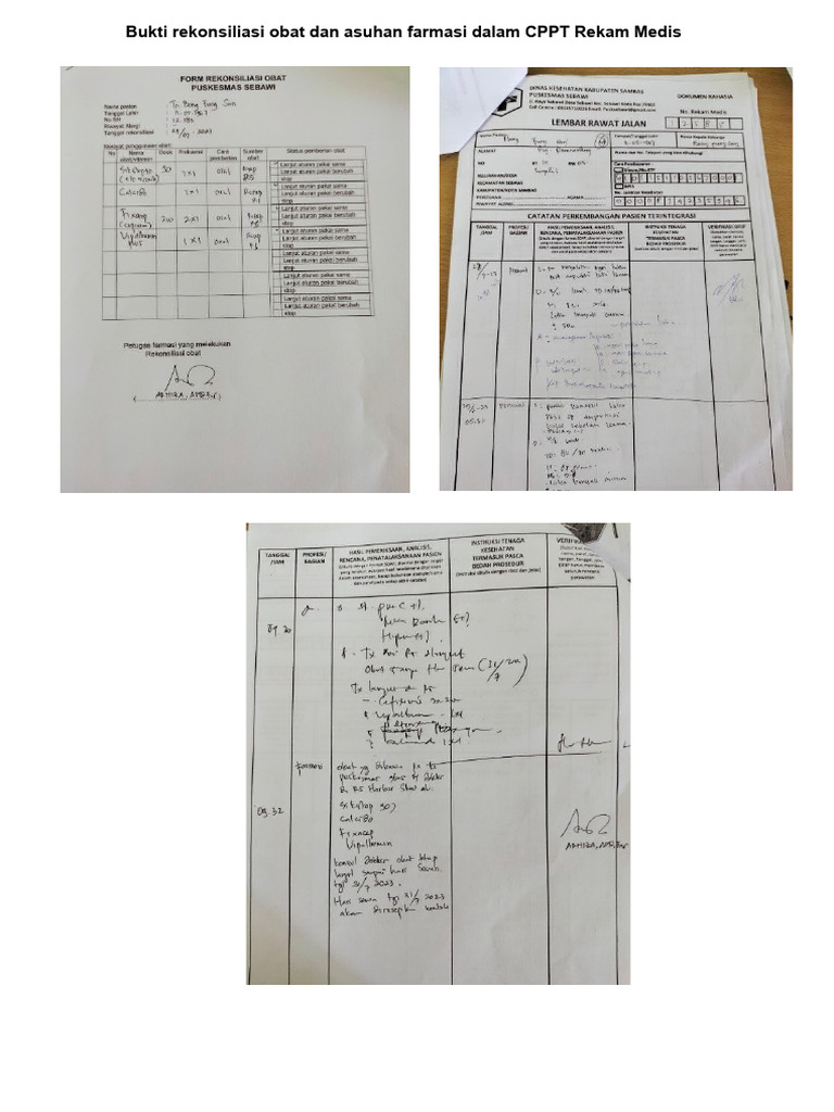 Bukti Rekonsiliasi Obat Dan Bukti Asuhan Farmasi Dalam CCPT Rekam Medis | PDF | Pengembangan Diri