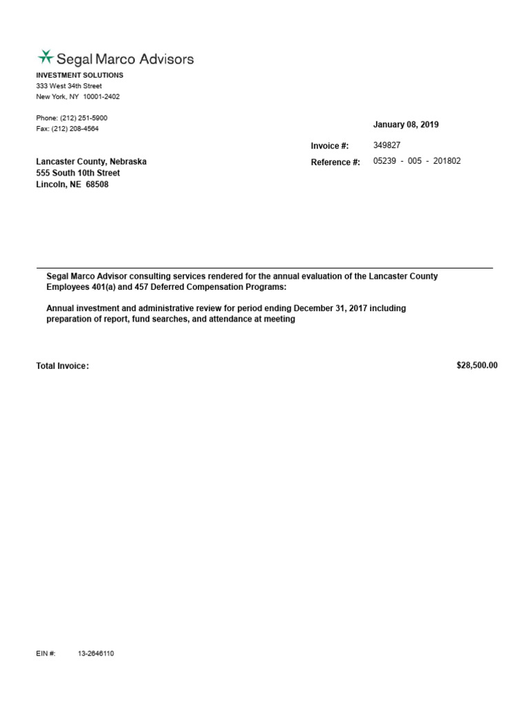 Investment Invoice Template | PDF