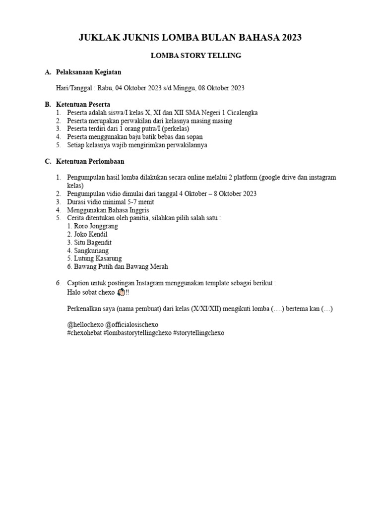 Juklak Juknis Lomba Bulan Bahasa 2023,3 | PDF | Olahraga & Rekreasi | Kajian Bahasa Asing