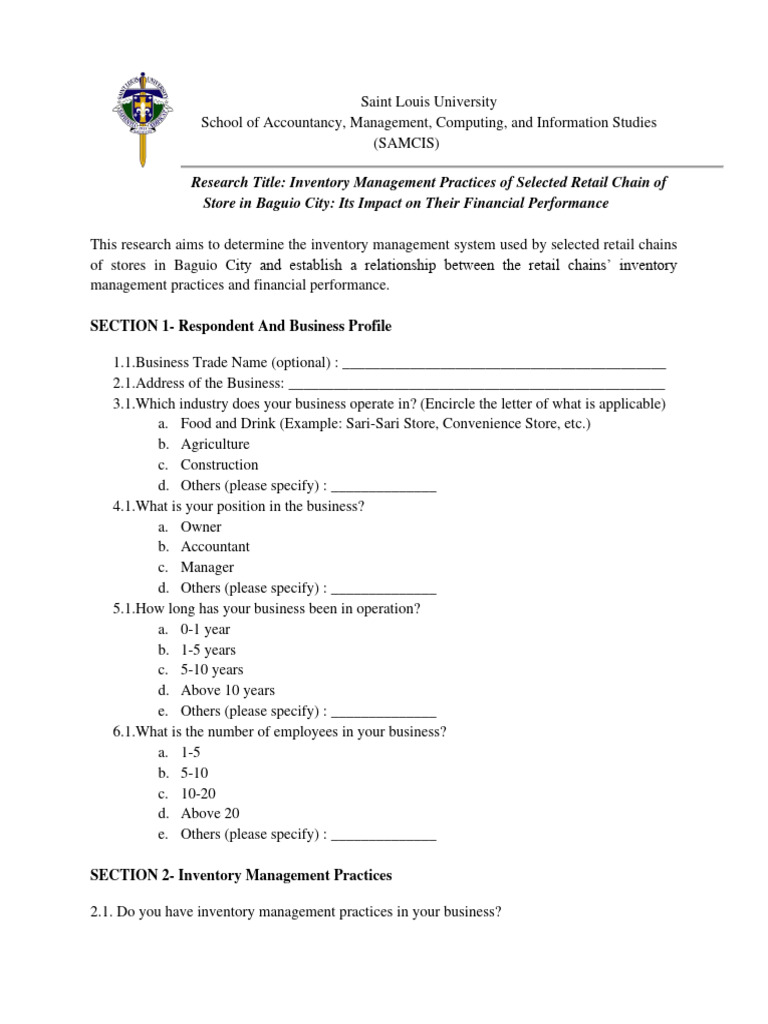 Chapter 3 and Questionnaire | PDF | Inventory | Lean Manufacturing