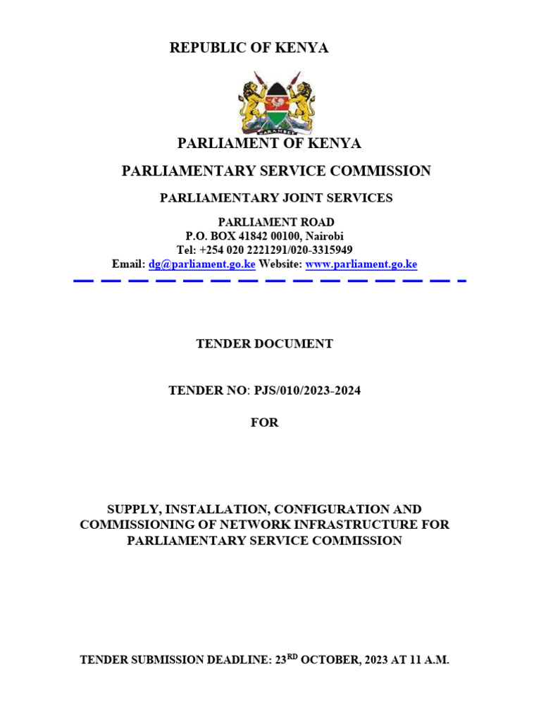 Revised Tender No PJS0102023-2024 For Supply, Installation ... Revised Tender No PJS0102023-2024 For Supply, Installation ...