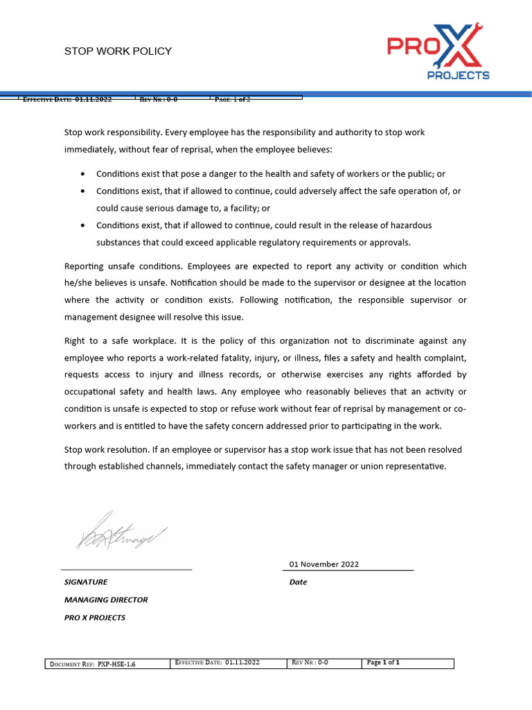 6.stop Work Policy | PDF