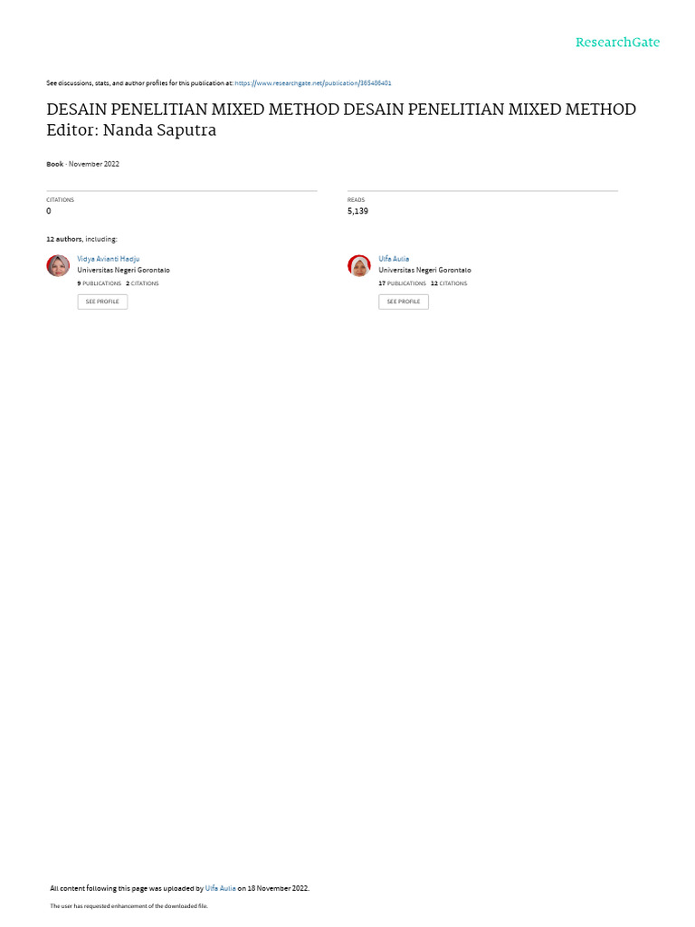 Desain Penelitian Mixed Method | PDF