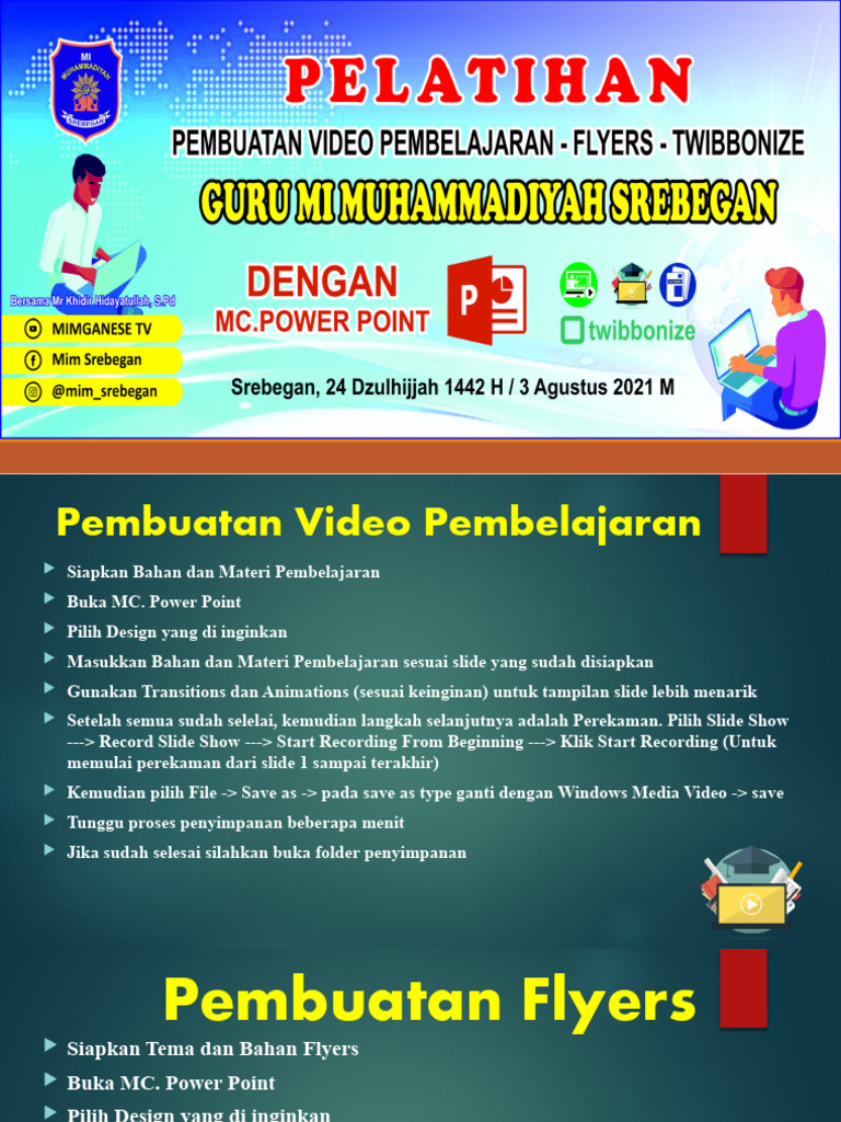 Pelatihan Pembuatan Video Pembelajaran, Flyer Dan Twibbonize | PDF