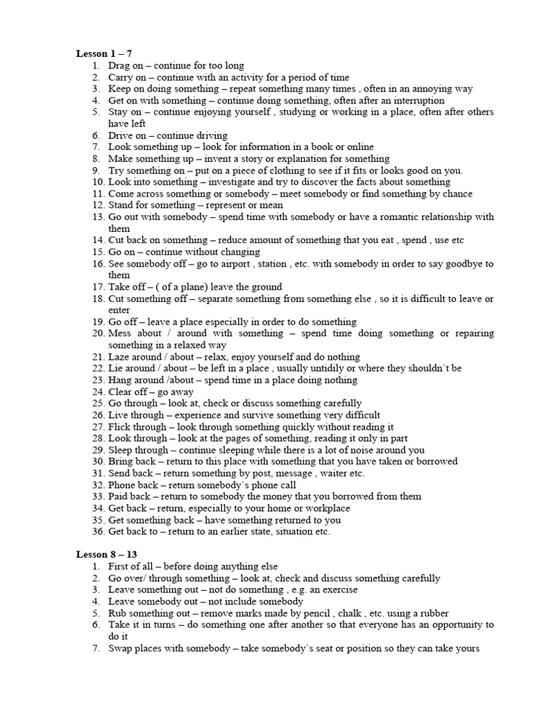 Phrasel Verb | PDF | Knowledge | Experience