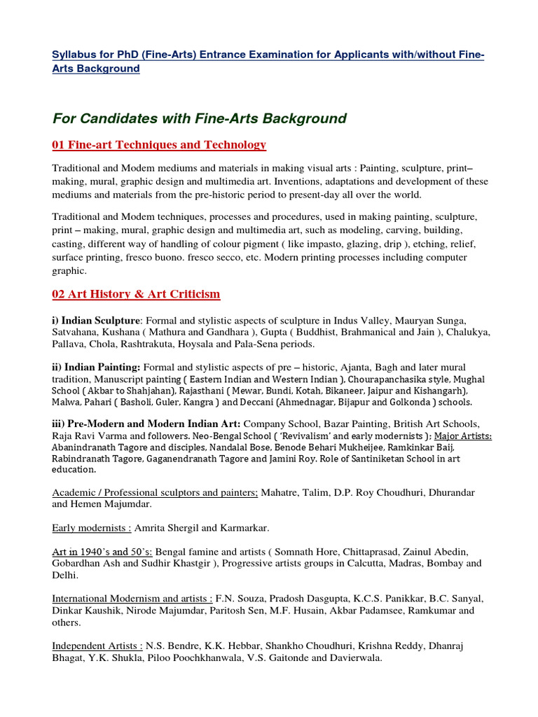 syllabus-for-phd-(Fine-Arts)-entrance-test-students-with-and-without ...