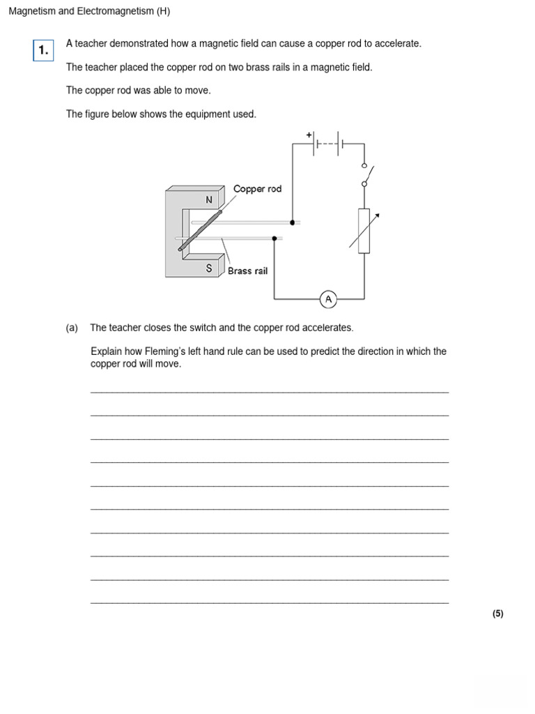 Magnetism and Electromagnetism (H) QP | PDF | Transformer | Waves