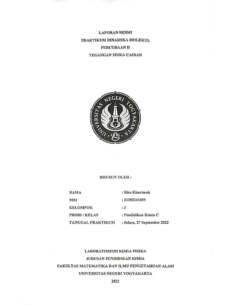 Laporan Praktikum Tegangan Muka Cairan | PDF
