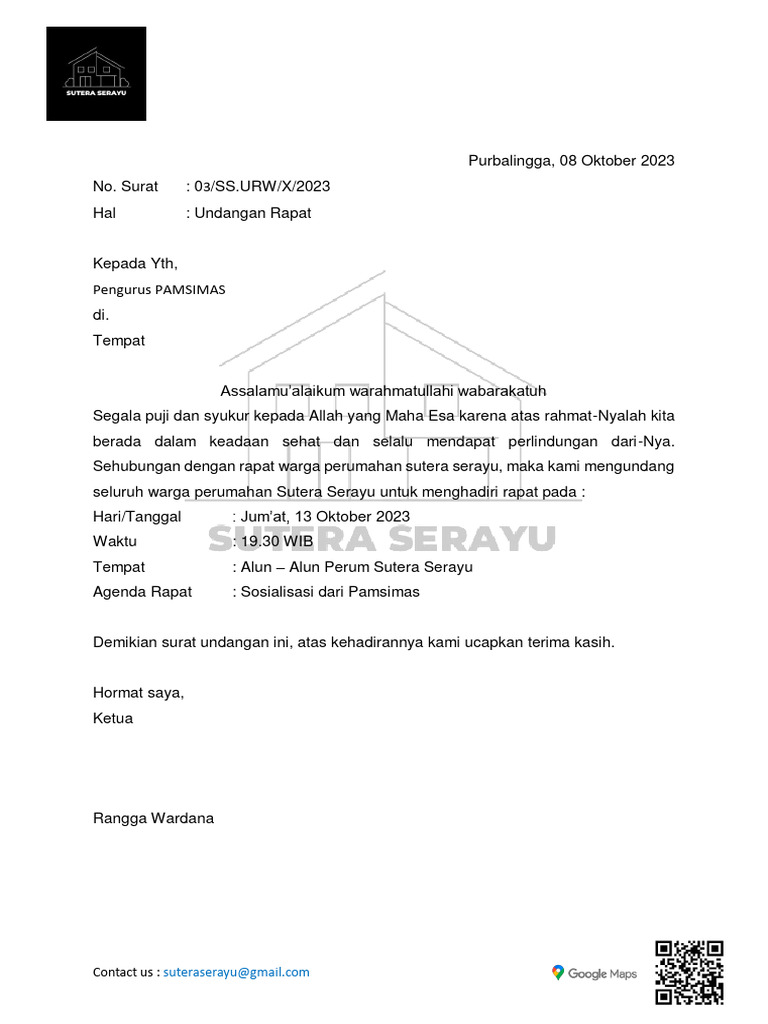 Surat Undangan Developer | PDF