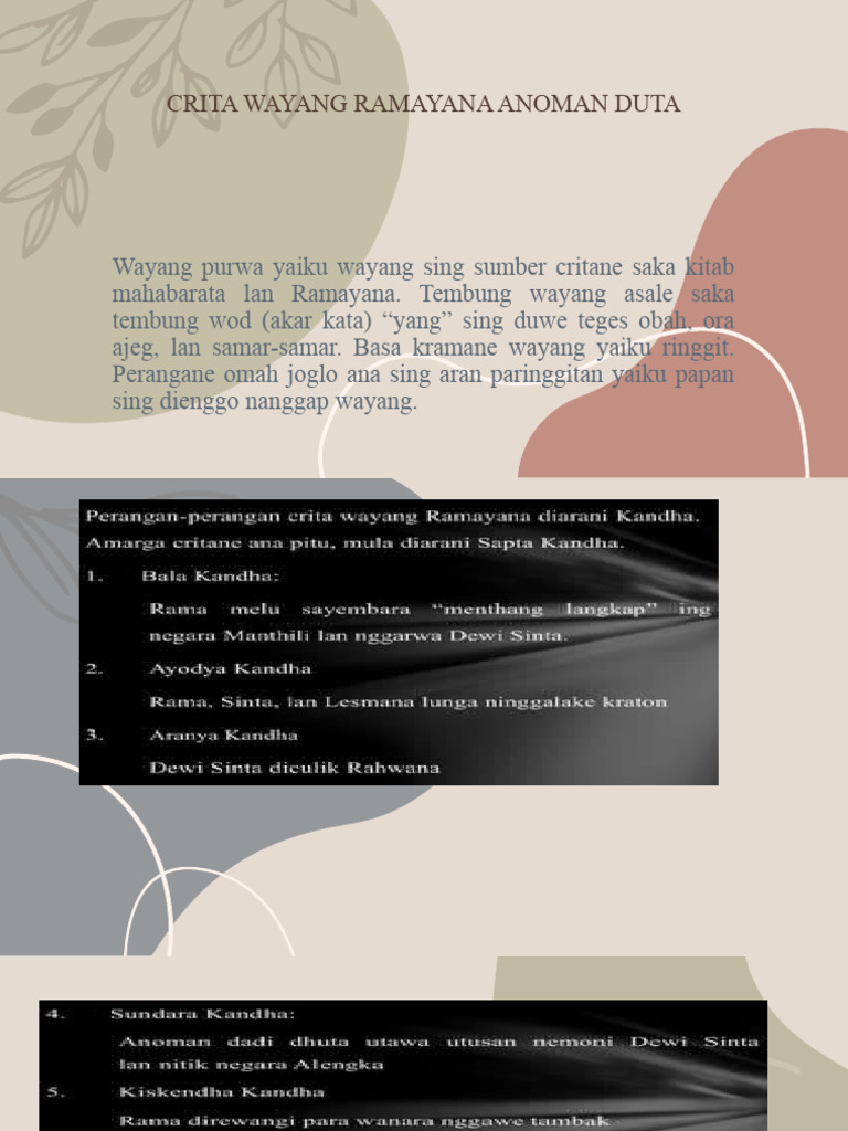 Crita Wayang Ramayana Anoman Duta | PDF