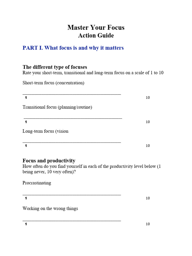 Master Your Focus | PDF | Goal | Disciplines