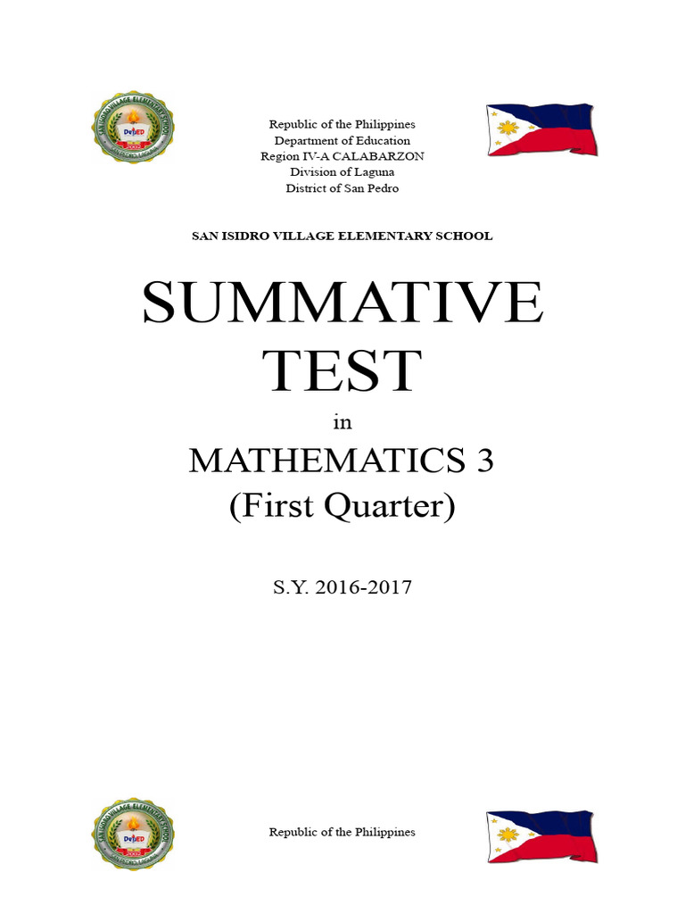 First Quarter Summative Test in Math 1-5 | PDF