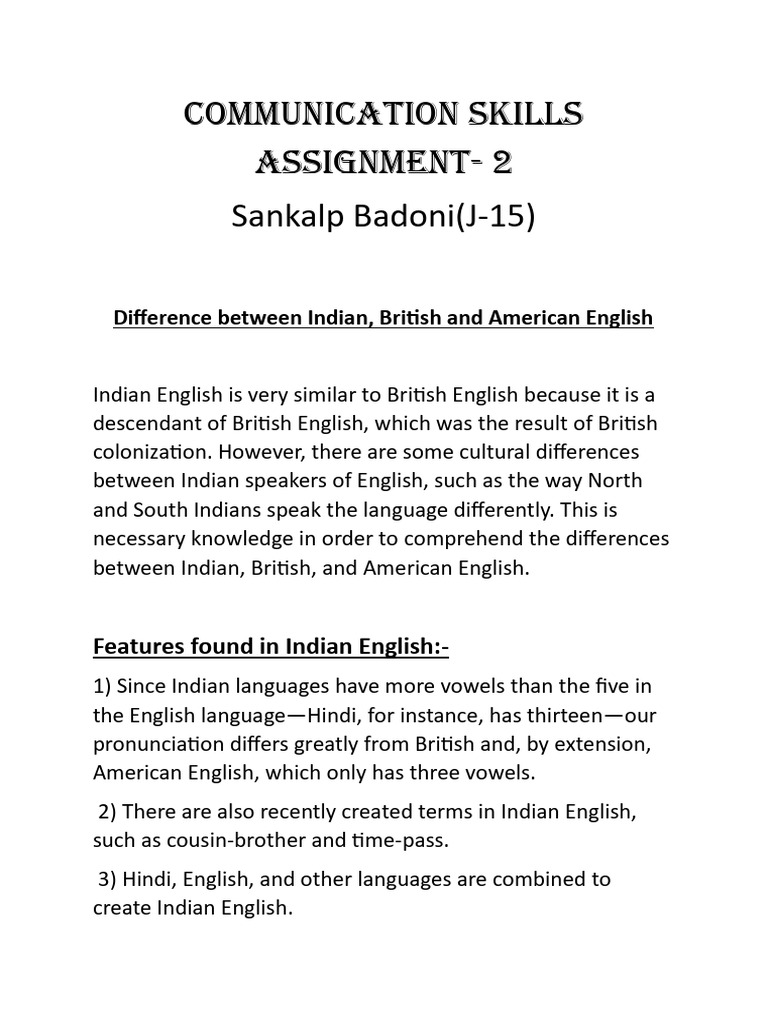 Communication Skills Assignment | PDF Communication Skills Assignment | PDF