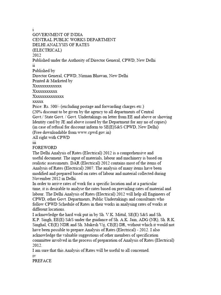 CPWD SOR Electrical | PDF