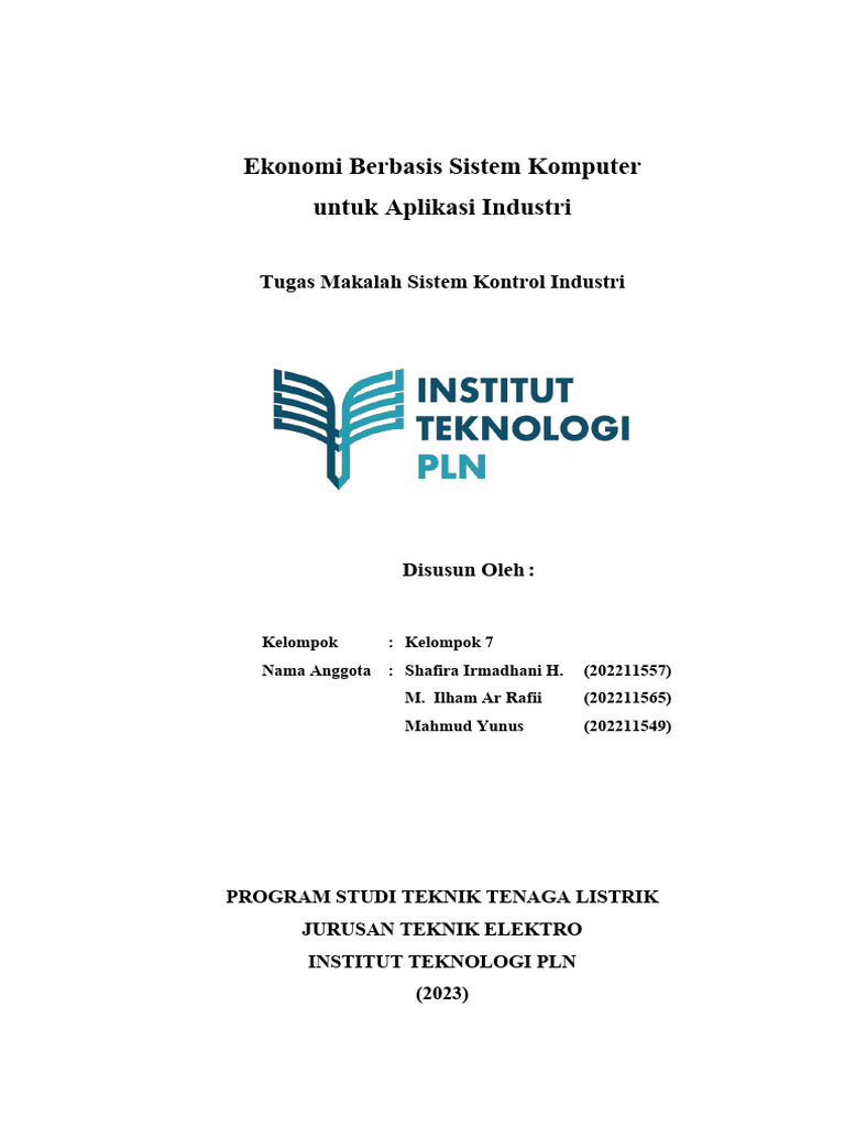 Kelompok 7 Ekonomi Berbasis Sistem Komputer Untuk Aplikasi Industri | PDF