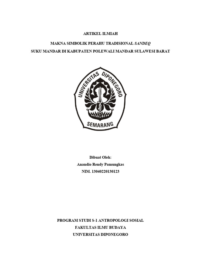 Makna Perahu Sandeq Suku Mandar | PDF