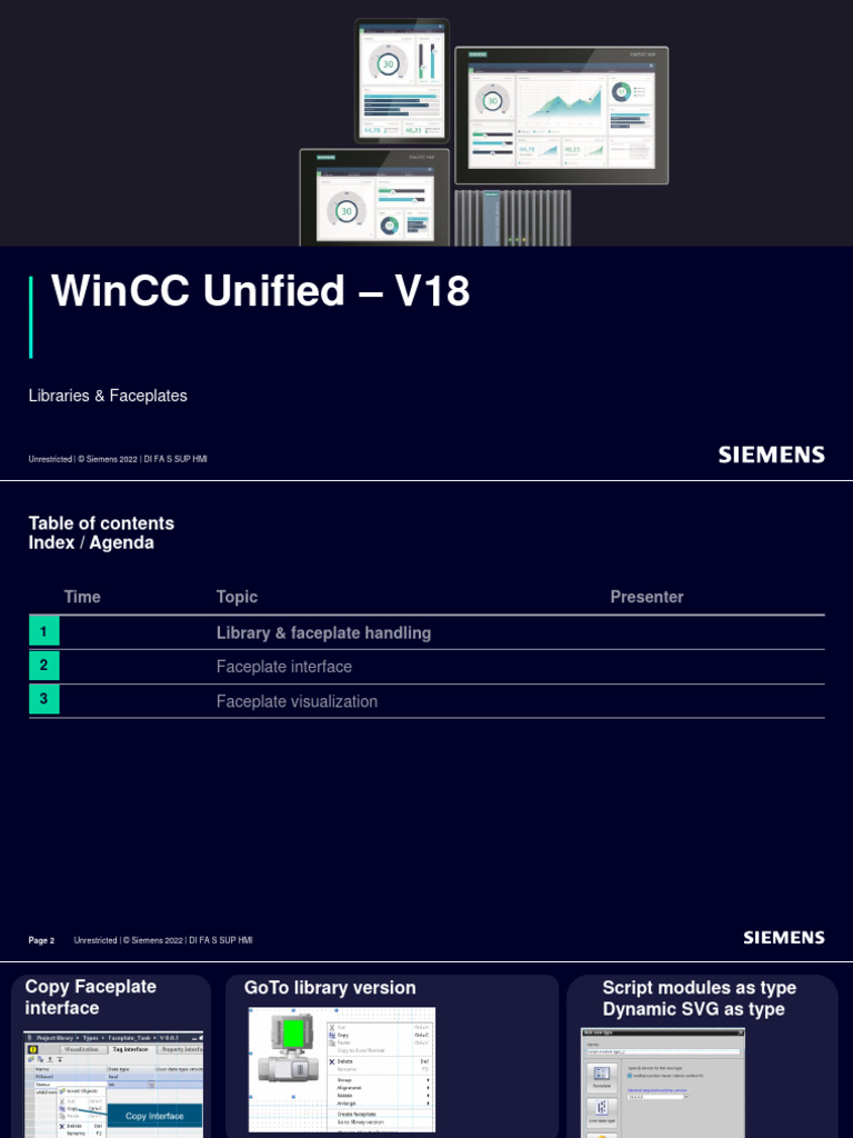 WinCC Unified V18 Faceplate Overview | PDF | User Interface | Library ...