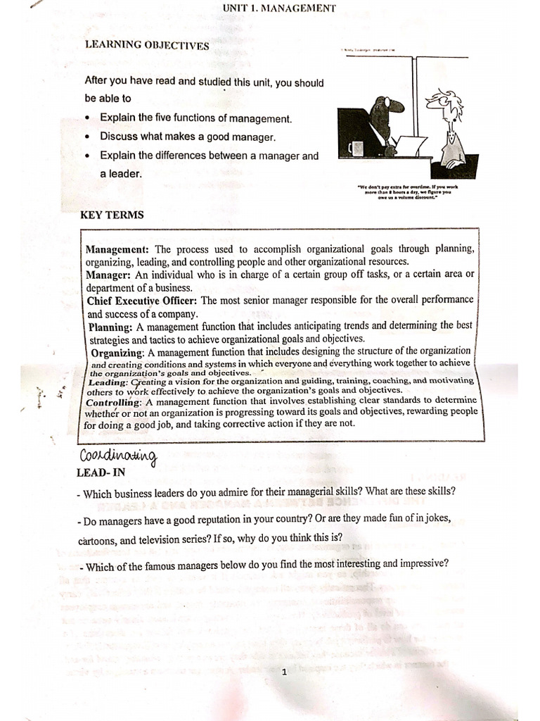 Unit 1 Management | PDF