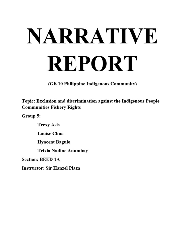 Narrative Report | PDF | Indigenous Peoples | Philippines