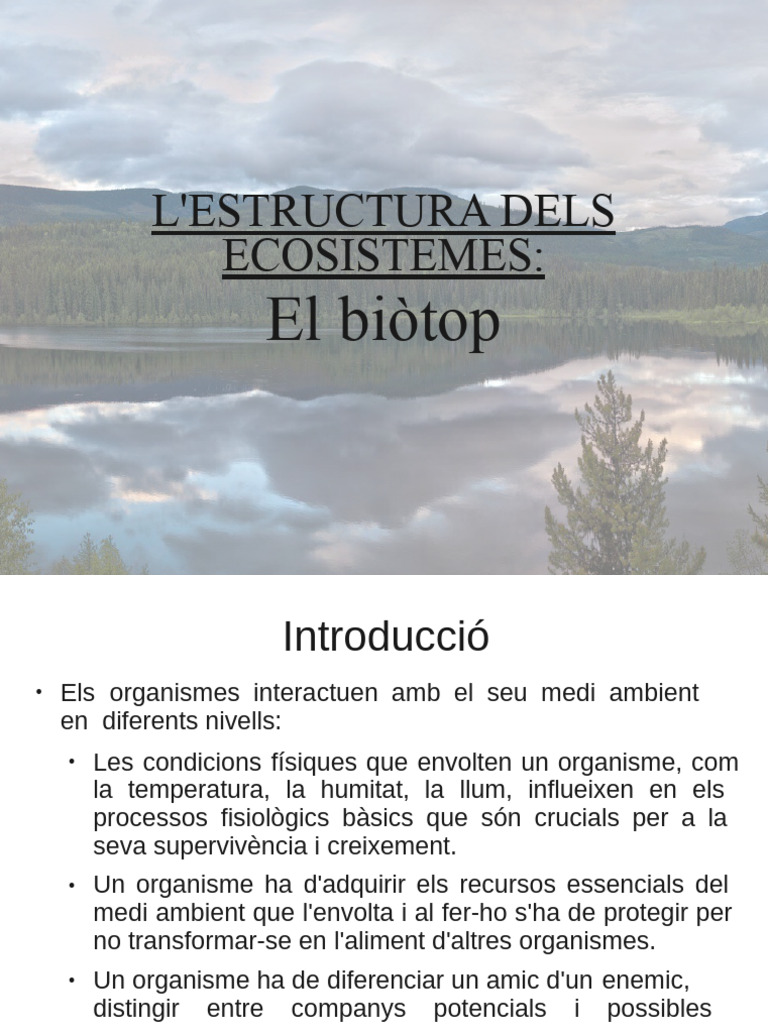 Estructura Ecosistemes Biotop | PDF