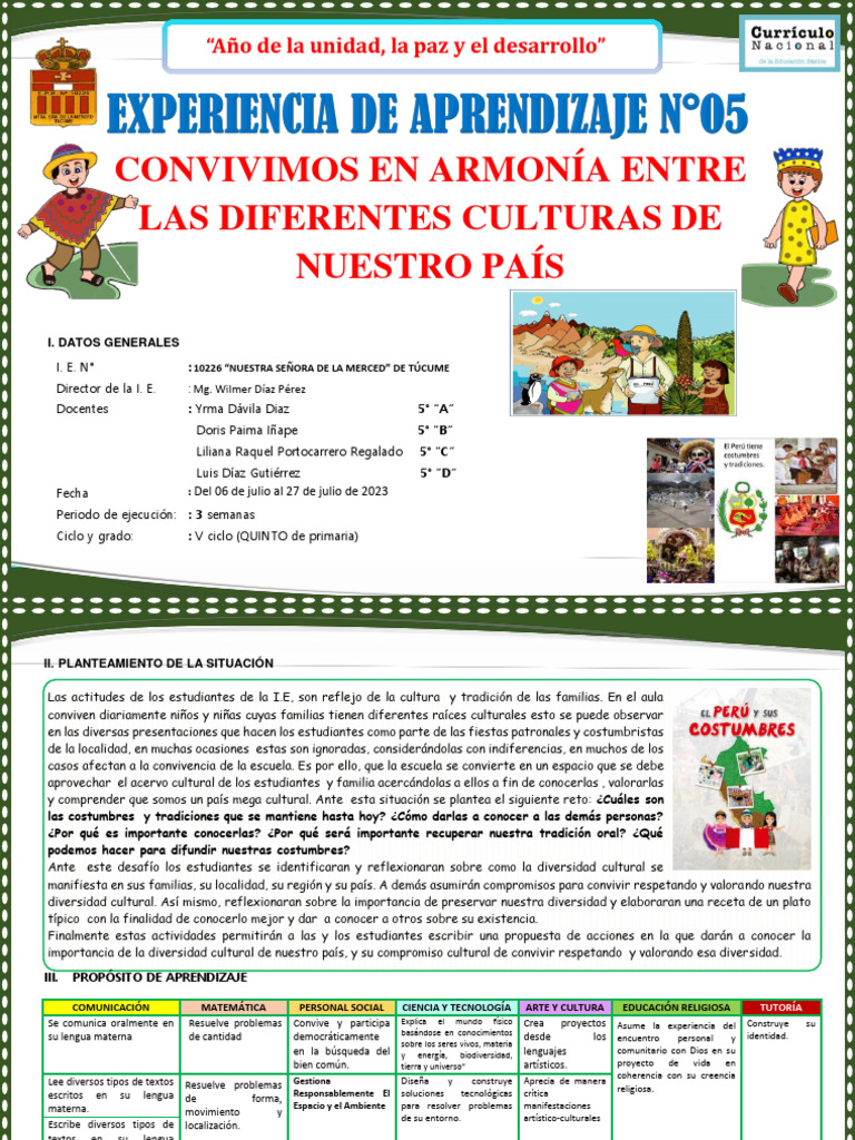 5° Experiencia de Aprendizaje N°5 | PDF | Números | Ángulo