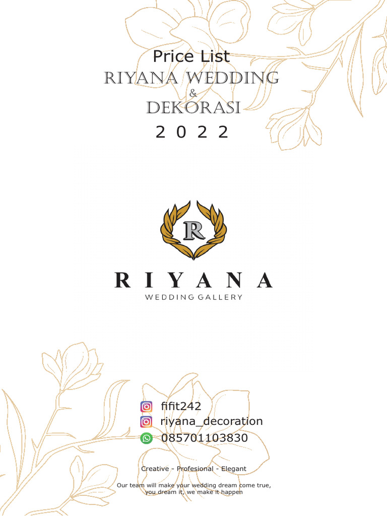 Paket Pernikahan Riyana Wedding | PDF | Griya & Taman