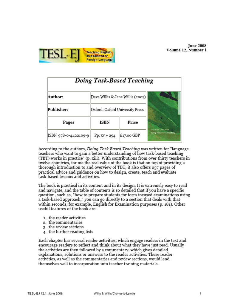 Doing Task Based Teaching | PDF | Teachers | Books