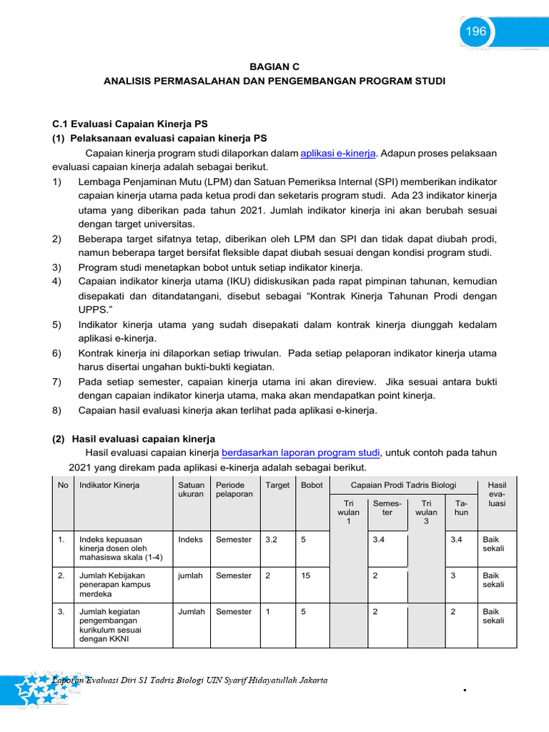 Evaluasi Kinerja Tadris Biologi | PDF