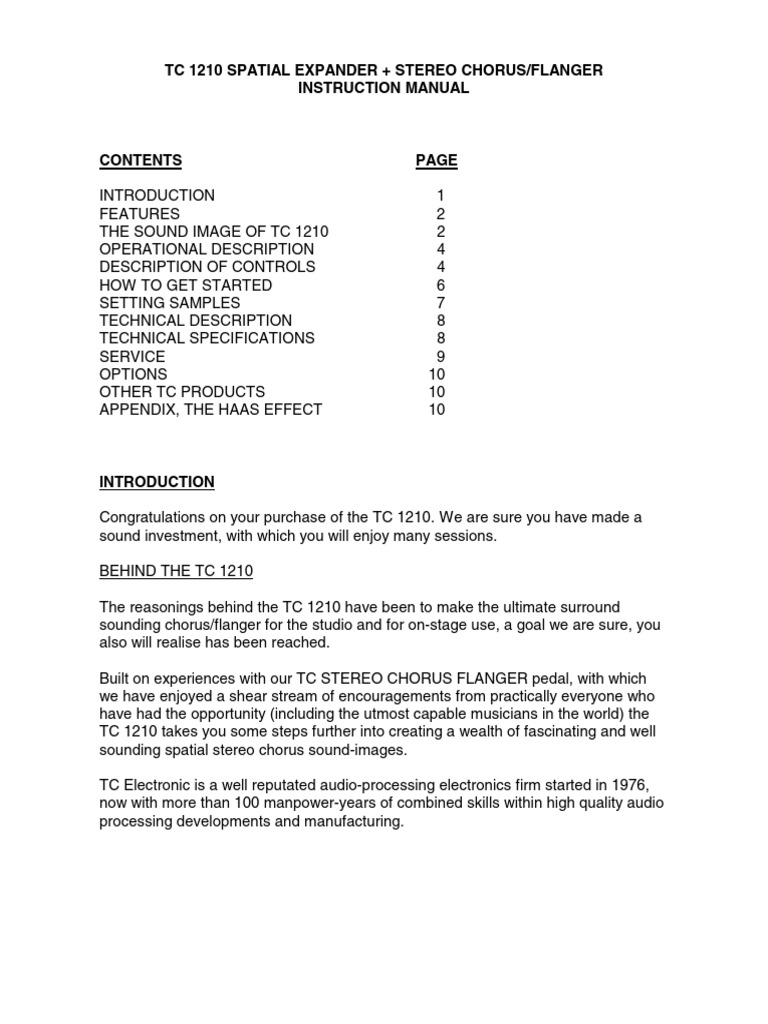 tc1210 Manual | PDF | Decibel | Electronics