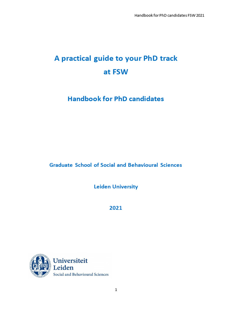 PHD Guide FSW | PDF | Doctor Of Philosophy | Cost Of Living