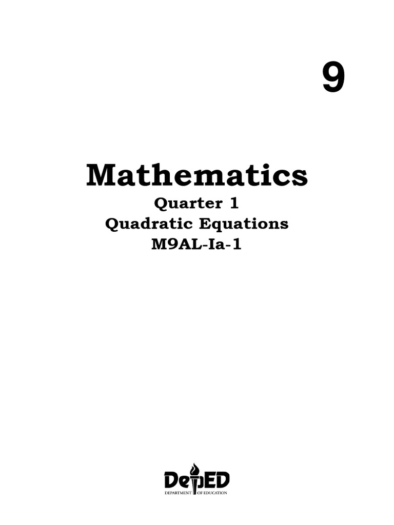 Module Grade9 Week 1 | PDF | Quadratic Equation | Equations