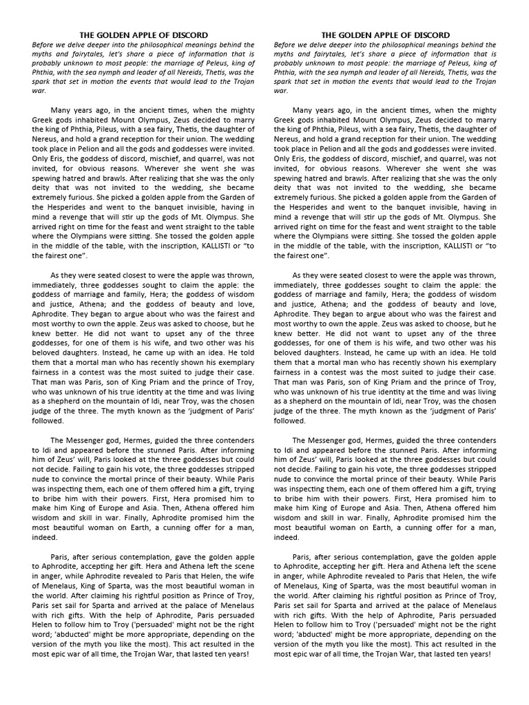 The Golden Apple of Discord | PDF
